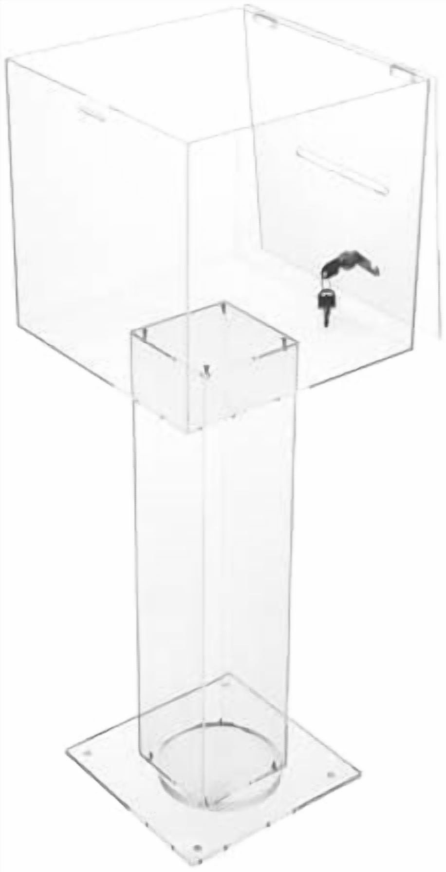 Floor Standing Ballot Box, 12 X 12 Inch Acrylic Donation Box Tall ...