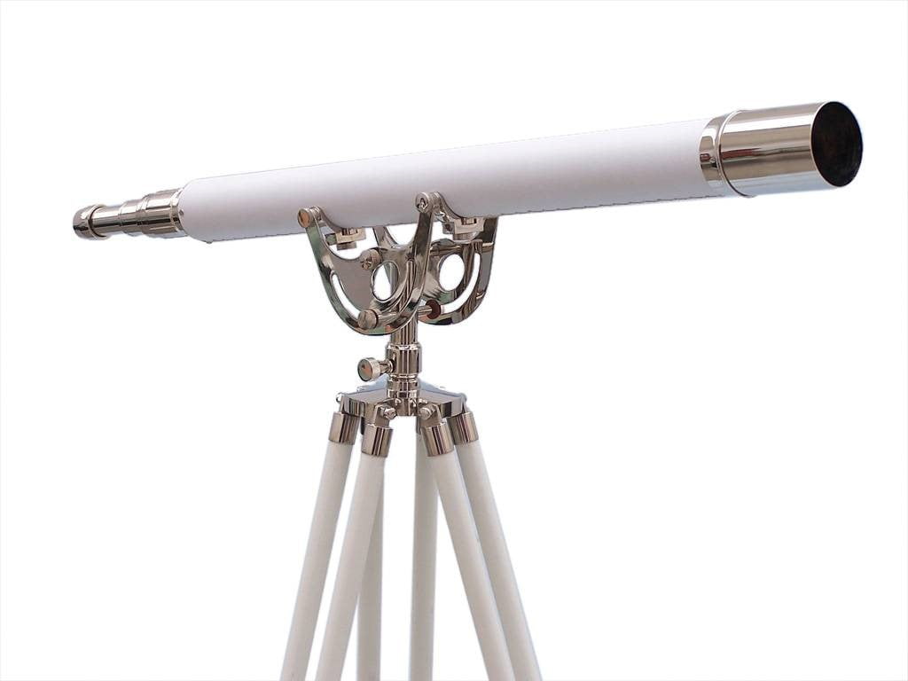 Floor Standing Chrome With White Leather Anchormaster Telescope 65 ...