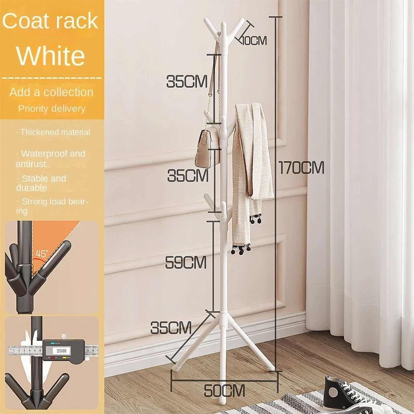 Floor Standing Clothes Rack Tree Branch Shape Multi Hook Mobile and ...
