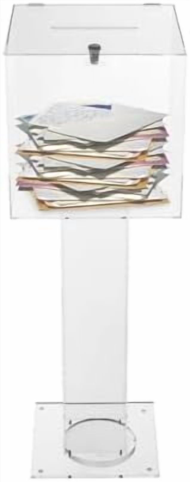 Floor Standing Donation Ballot Box with Lock and Keys, 12x12x34.2 inch ...