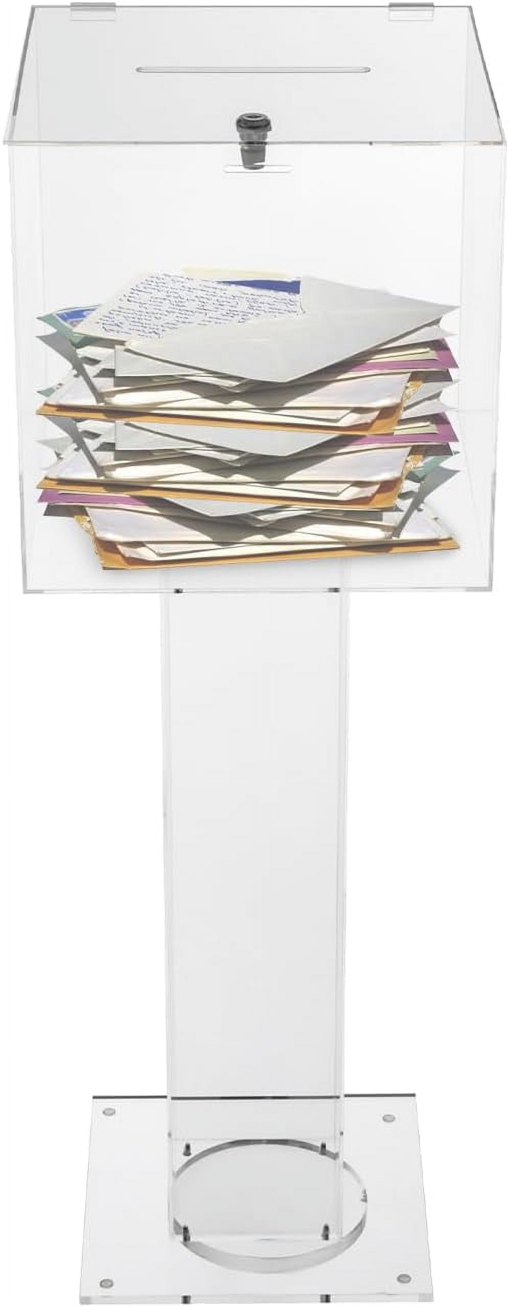 Floor Standing Donation Ballot Box with Lock and Keys, 12x12x34.2 inch ...