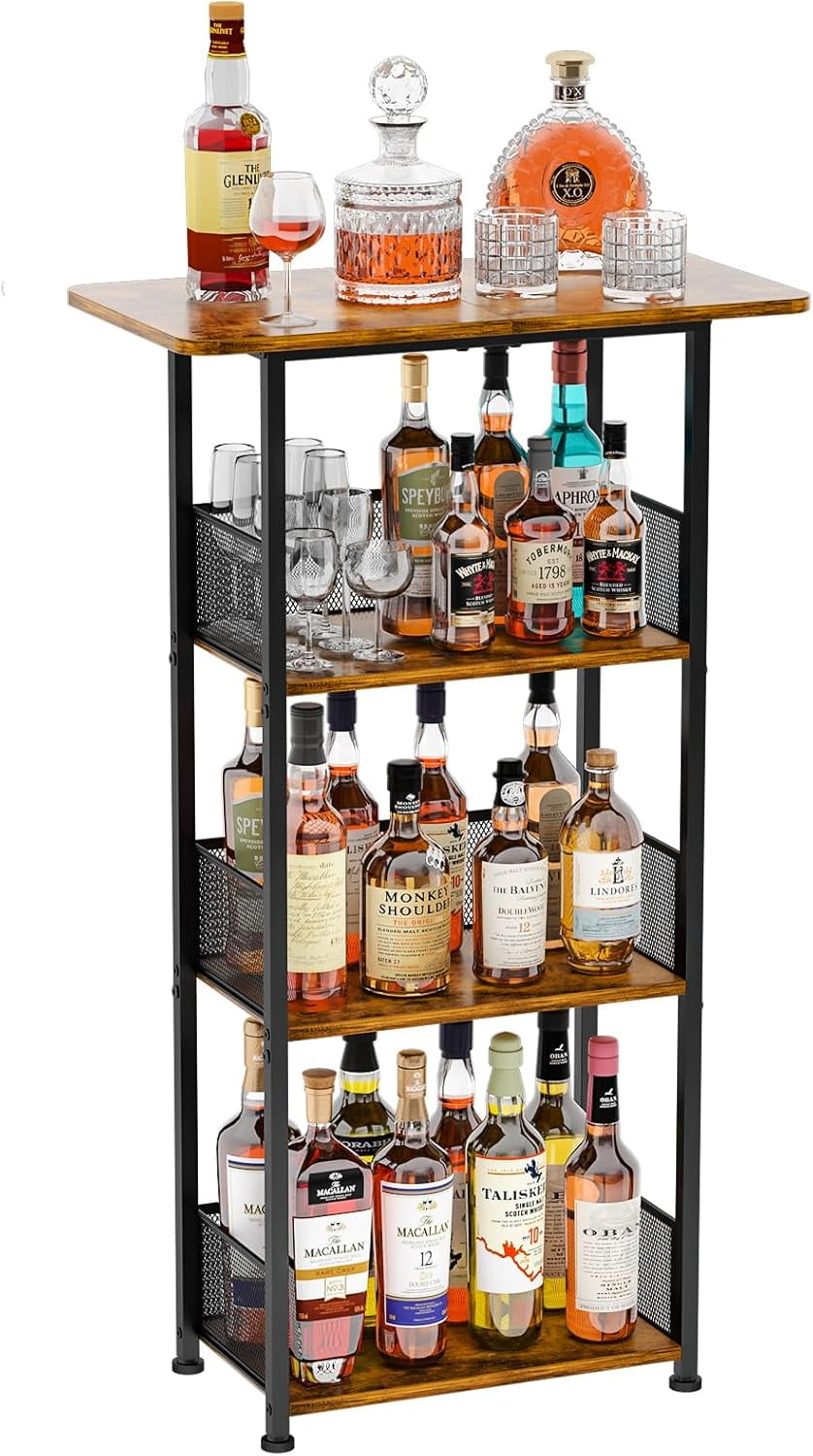 Floor Standing Freestanding Whiskey Rack: 3 Tier Wine Rack Mini Bar ...