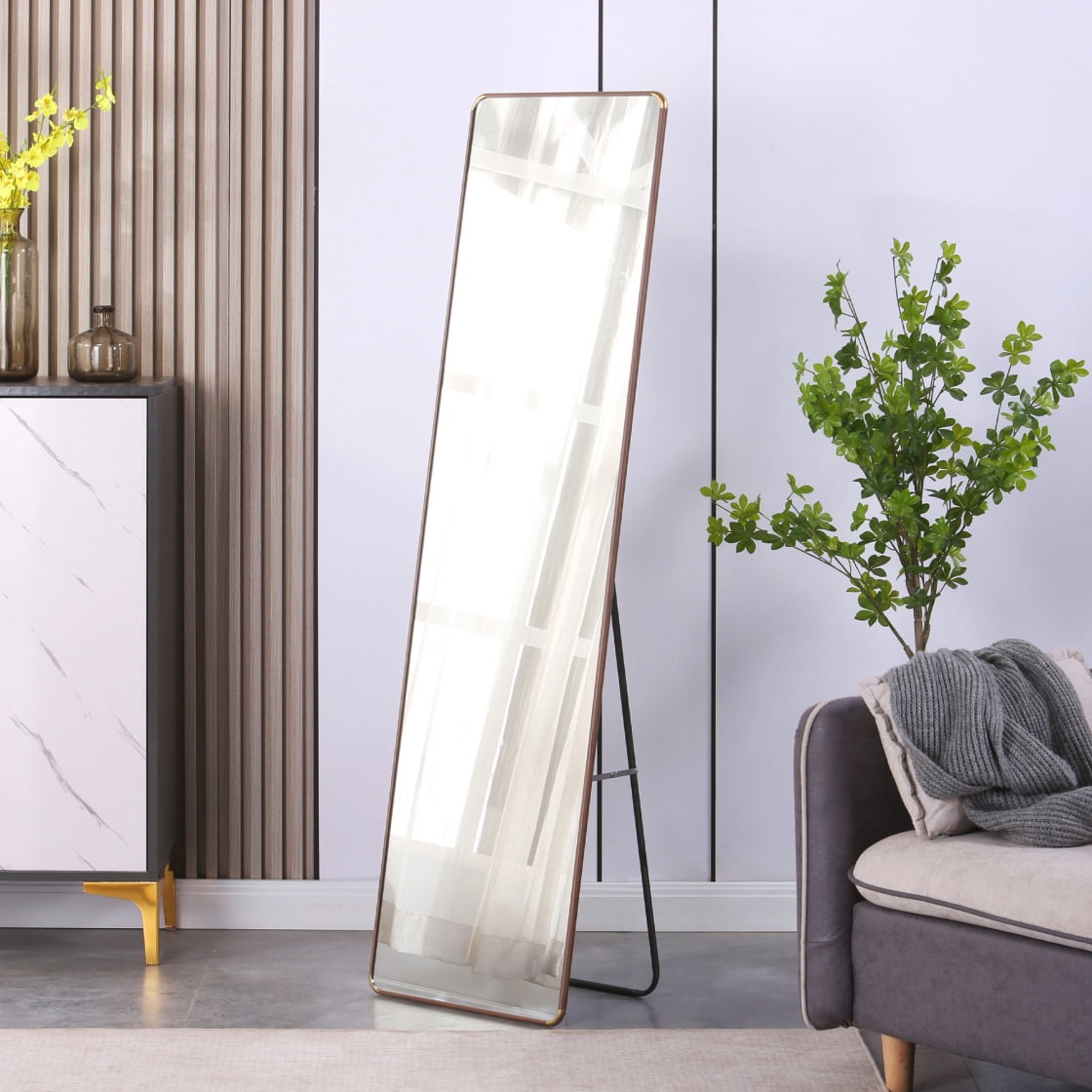 Floor Standing Full-Length Mirror for Bedroom, Bathroom, Clothing Store ...