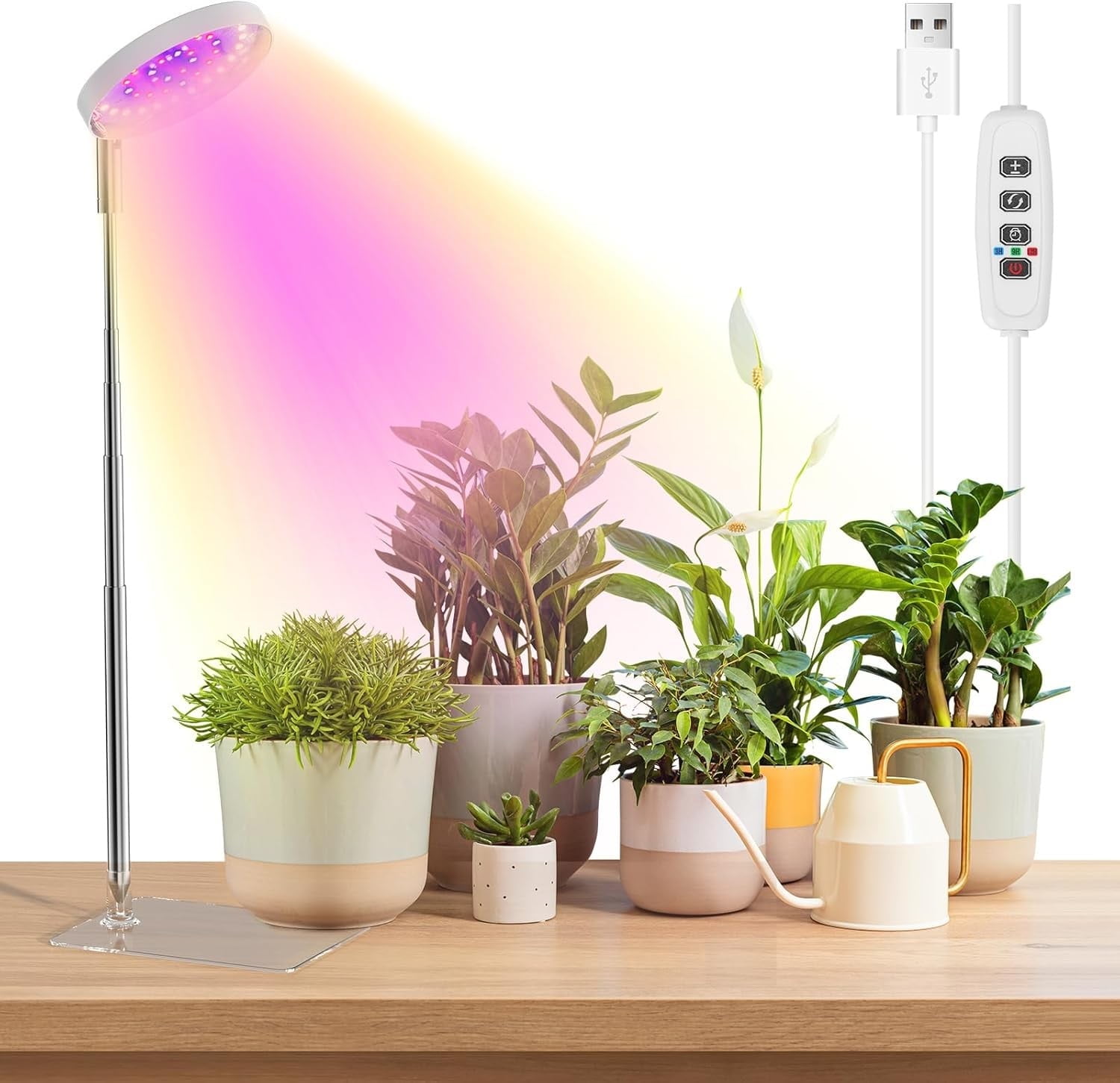 Floor Standing Grow Lights for Indoor Plants - Full Spectrum LED Plant ...