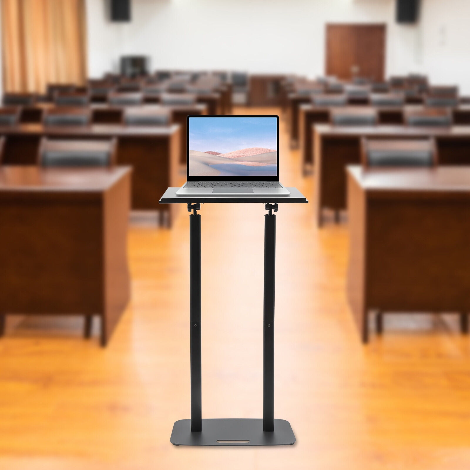 Floor Standing Lectern Pulpit Acrylic Podium Iron Desk Laptop Holder ...