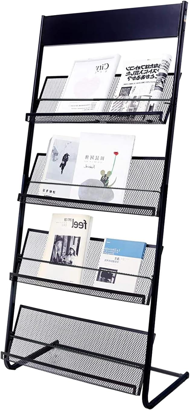 Floor Standing Magazine Rack, 4 Tier Document Display Rack, Suitable ...