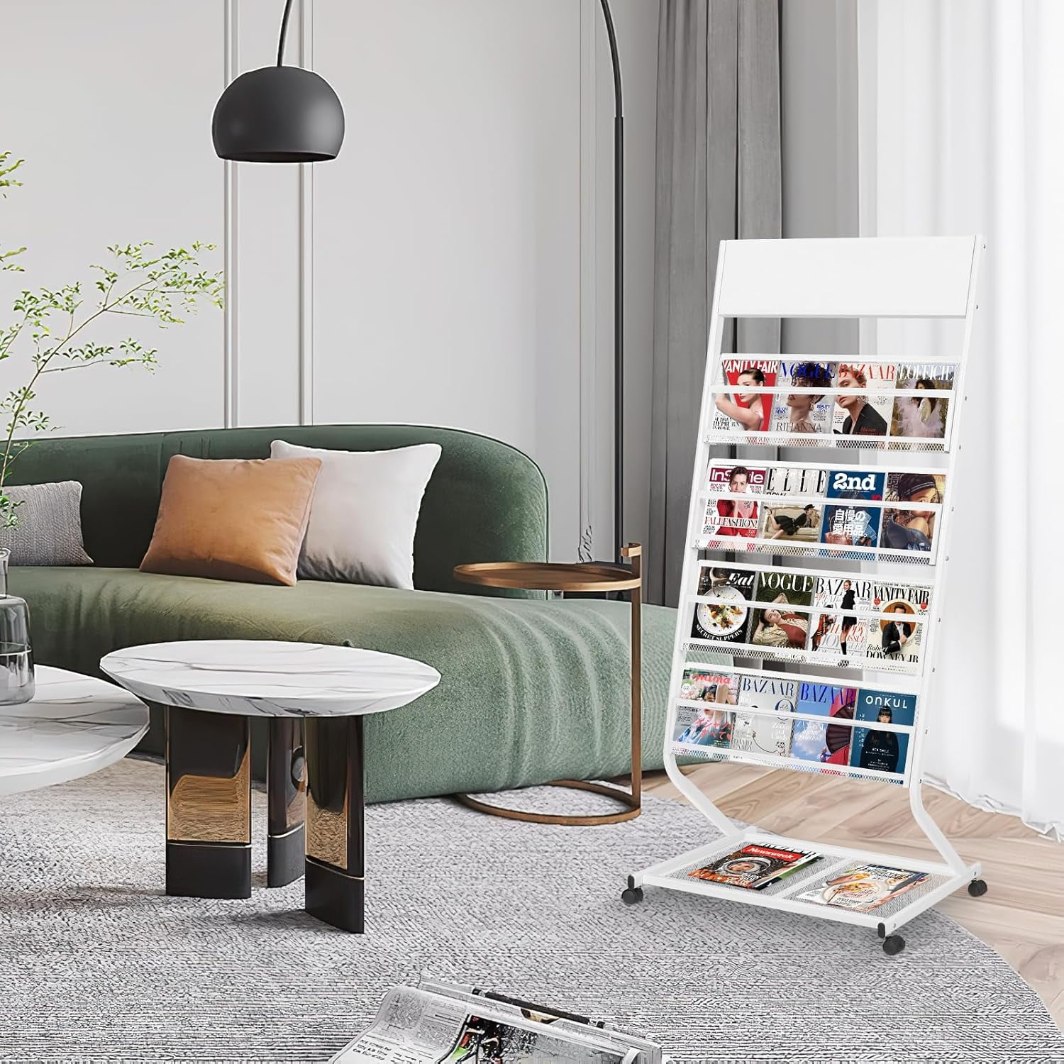 Floor Standing Magazine Rack Brochure Display Stand Literature Rack 4 ...