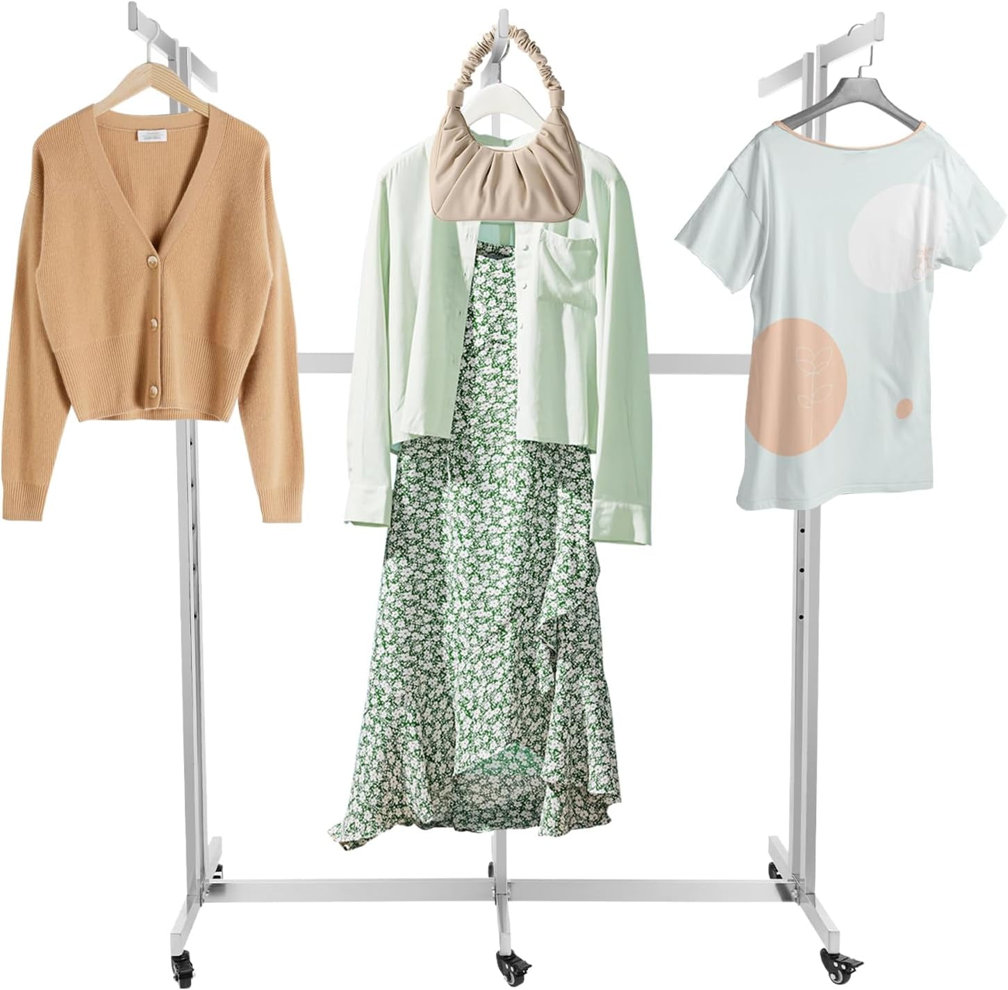 Floor Standing Metal Garment Rack, 6 Arms Clothing Display Rack Heavy ...