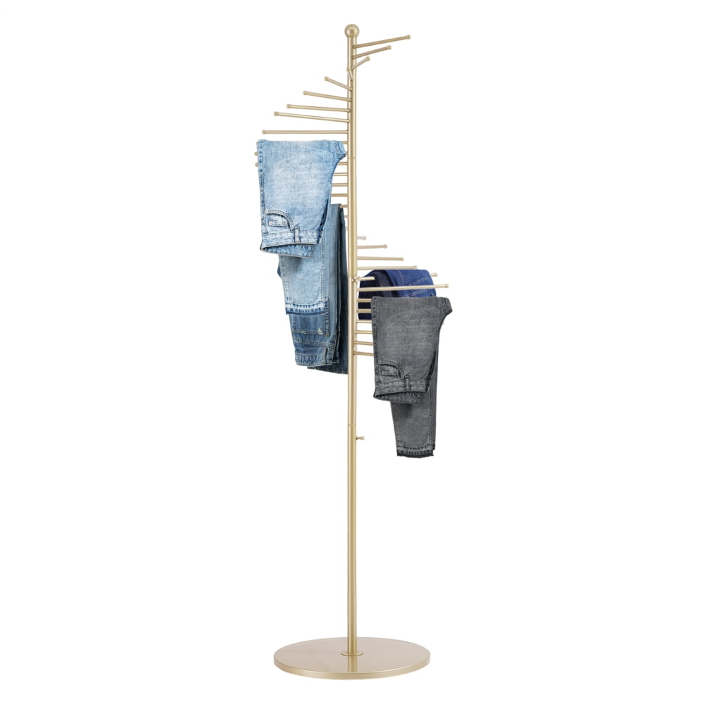 Floor-Standing Metal Spiral Scarf Rack, 17x67in Freestanding Display ...