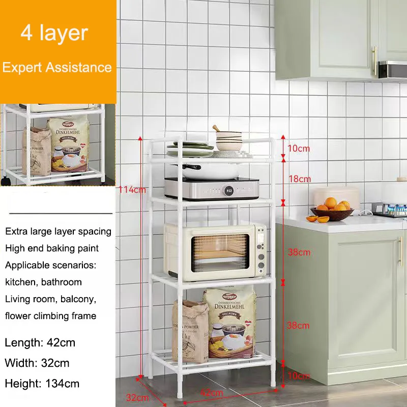 Floor Standing Microwave Storage Rack Multi-layer Kitchen Trolley ...