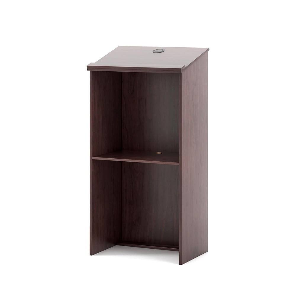 Floor Standing Podium, Wooden Speaking Lectern Hostess Stand with 2 ...