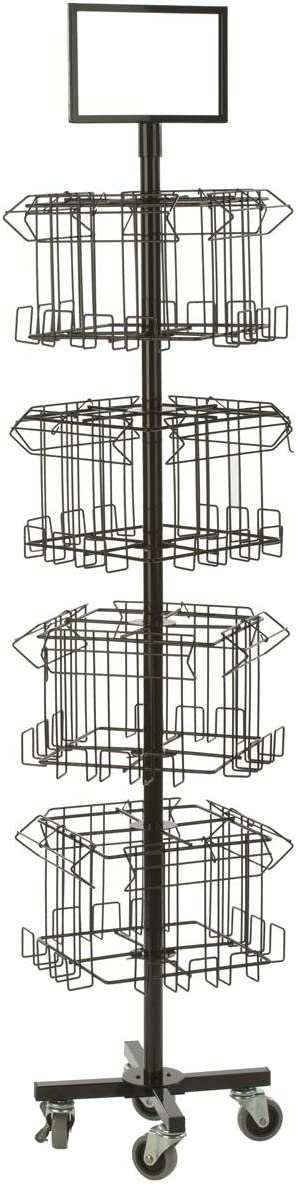 Floor Standing Portable Literature Rack, 16 Pockets for Magazines ...