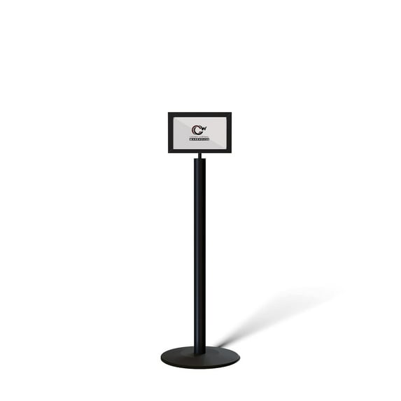 Floor Standing Sign Frame with Steel Low Profile Base, 7 inches by 11 ...