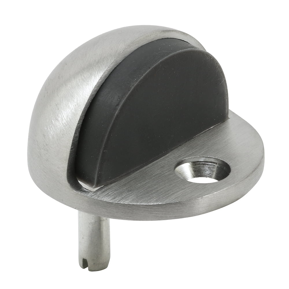 Floor Stop, 1-3/16 in. Tall, Cast Brass Construction, Brushed Chrome ...