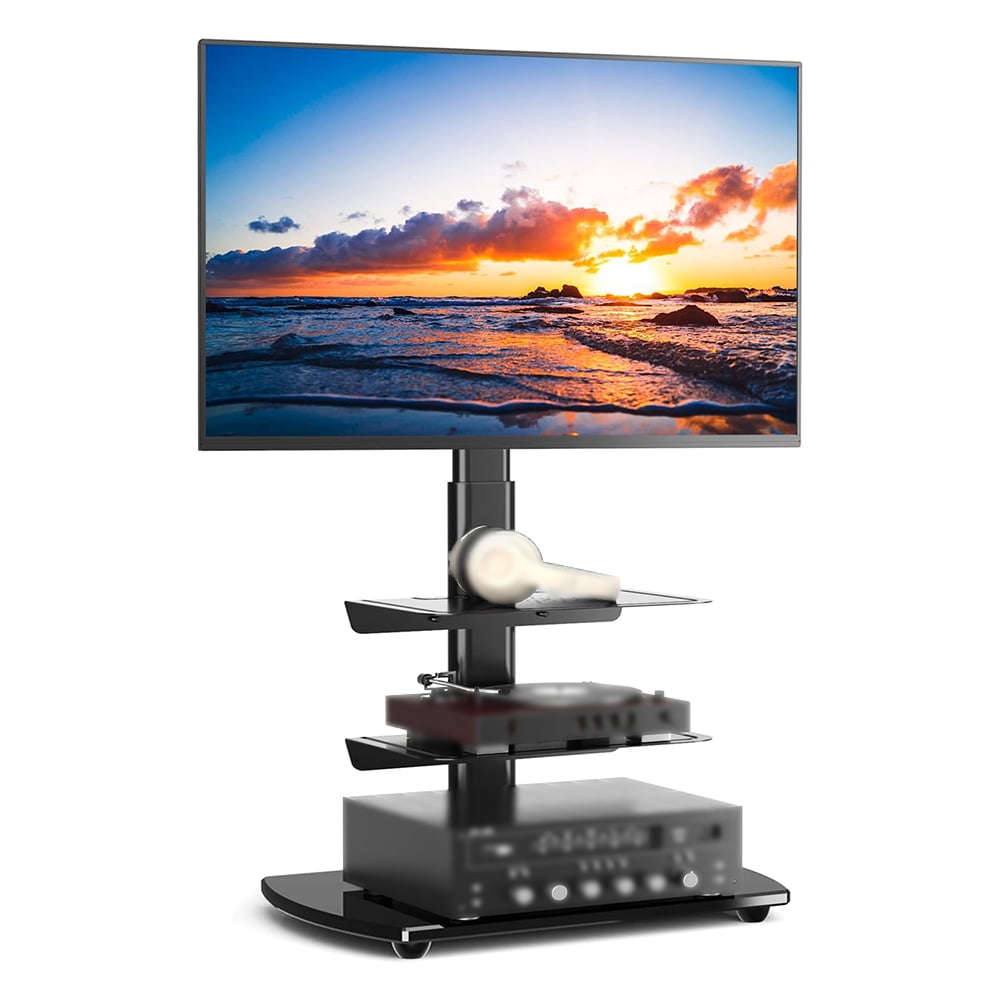 Floor TV Stand with Mount, Height Adjustable TV Floor Stand with ...