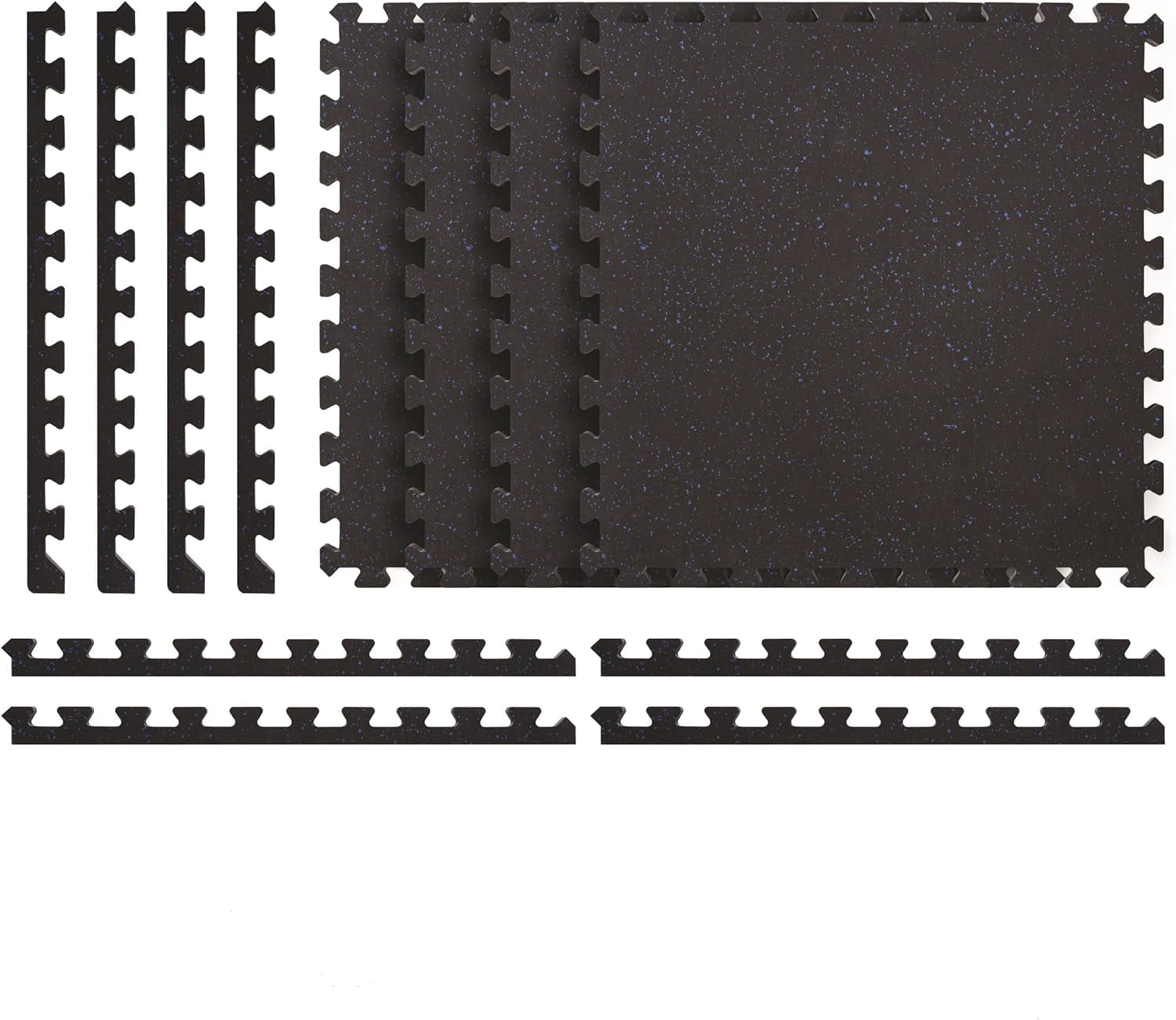 Floor Tiles for Gym & Workout Equipment, .70" Thick, 25"x25" 4 Tiles ...