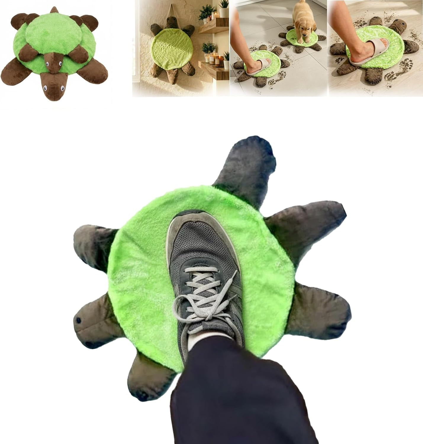 Floor Turtle Foot Mop – Washable & Reusable Foot Mops for Dust, Cute ...