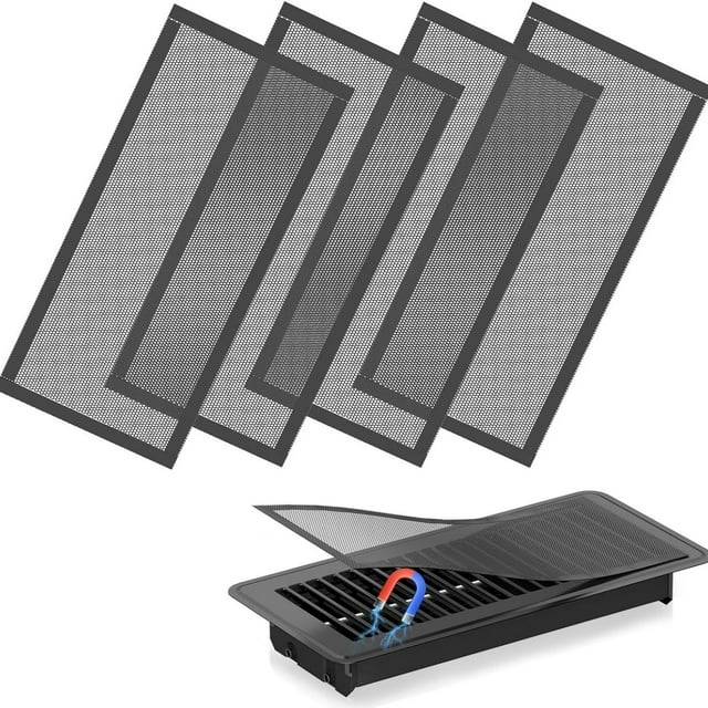 Floor Vent Cover Magnetic Rectangular PVC Vent Screen | 4 Pack | Debris ...