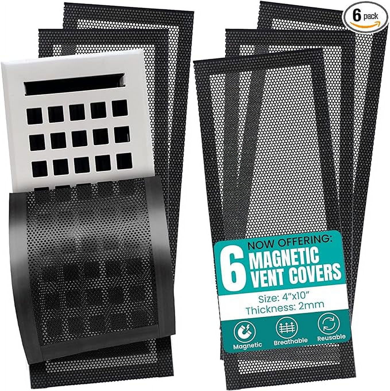 Floor Vent Covers 4"x10" Magnetic - 6 Pack Air Vent Filters Mesh Screen ...