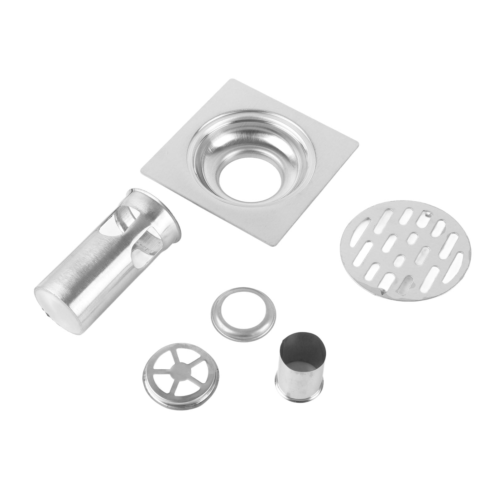 Floor Waste Grate, Floor Drain Cover, Silver 3.86 X 3.86inch Basement ...
