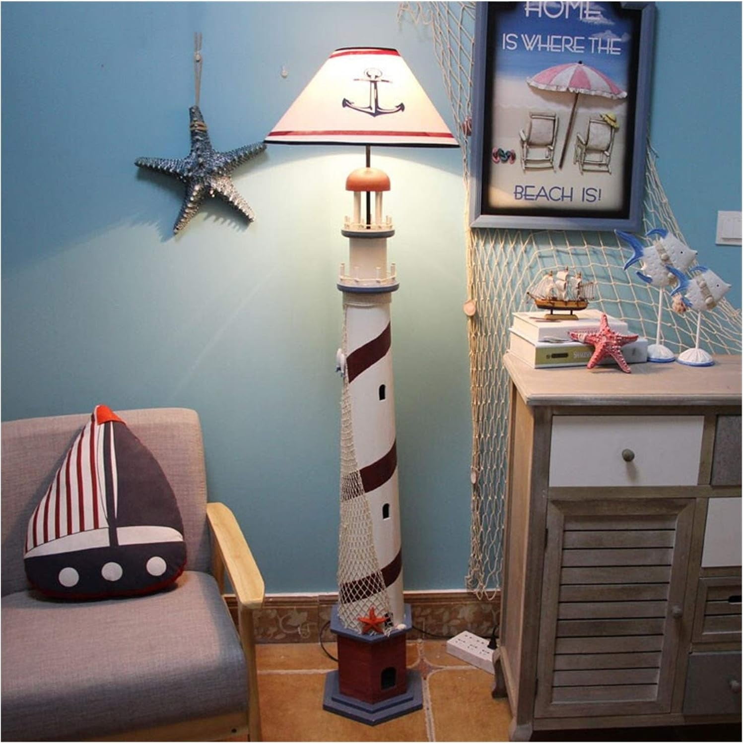 Floor lamp Lighthouse Floor Lamp Retro Ocean Standing Lamp Living Room ...