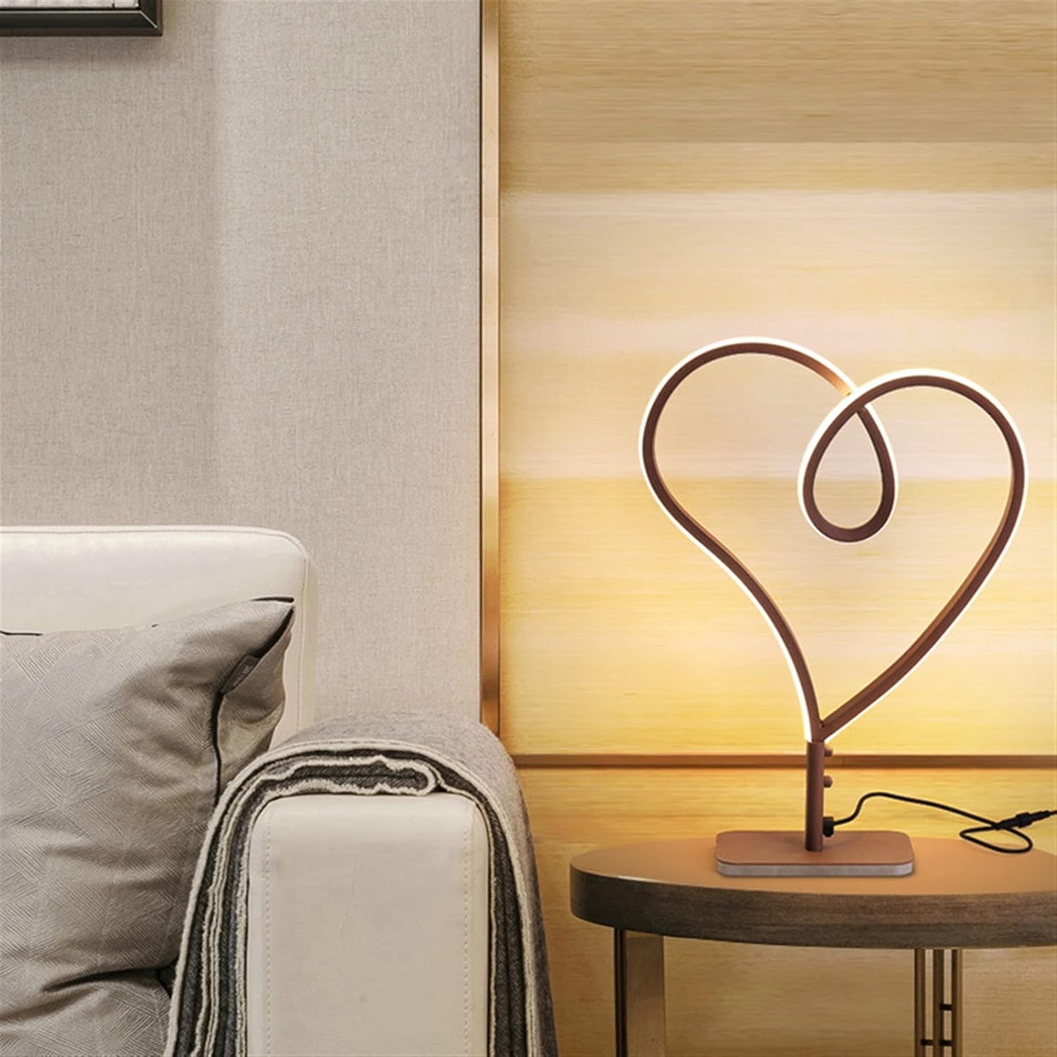 Floor lamp Minimalist LED Floor Lamps Heart-Shaped Aluminum Lightings Home Warm Sweet Decorate ...