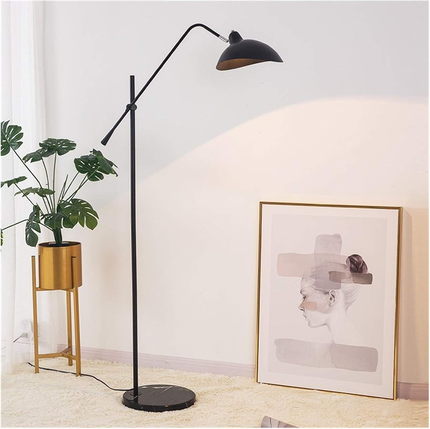 Floor lamp Nordic Gold Simple Floor Lamp Marble Base Standing Lamp ...