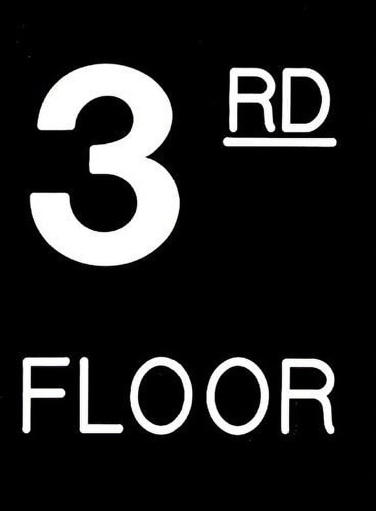 Floor number Sign- Three (3) sign Engraved Plastic - Walmart.com