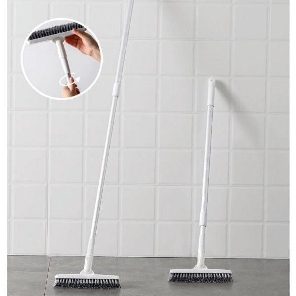 Floor scrub brush, push brush with long handle, bathtub and tile brush ...