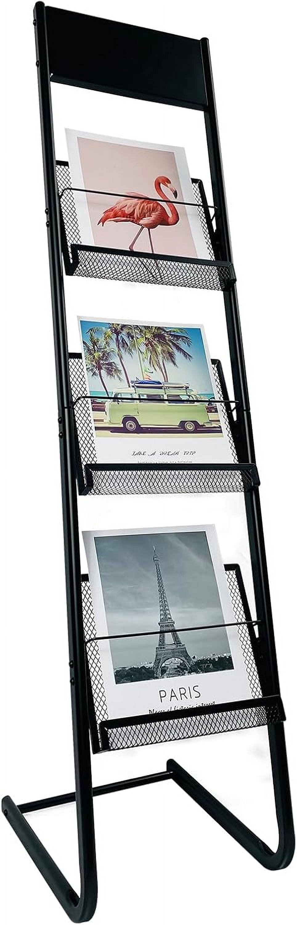 Floor-standing 3-Layer Magazine Rack, Brochure Display Stand, made of ...