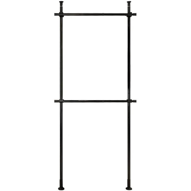 Floor to Ceiling Clothing Rack, 2 Tier Adjustable Heavy Duty Garment ...