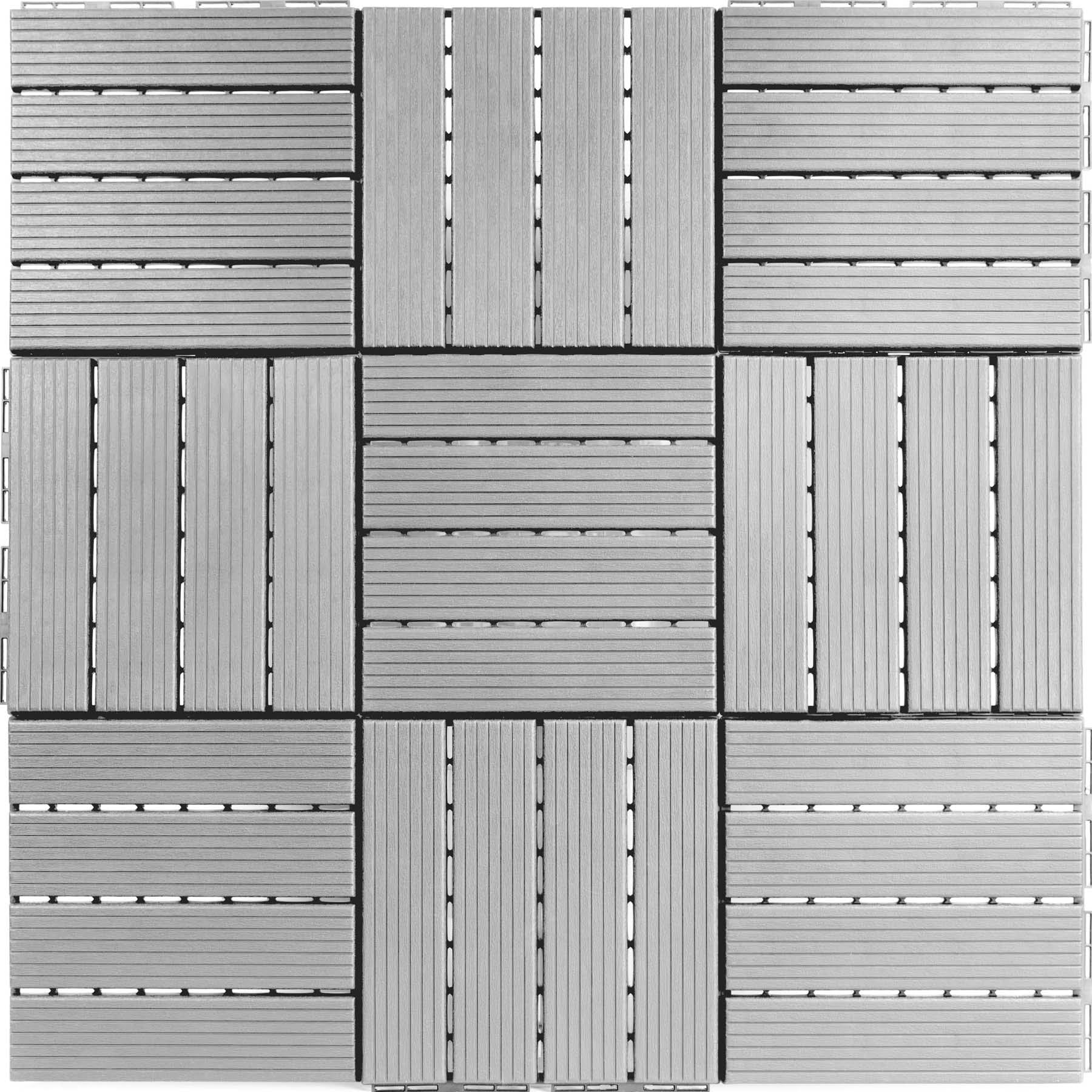 FloorPops Straight Groove Light Grey Interlocking Deck Tiles - Walmart.com
