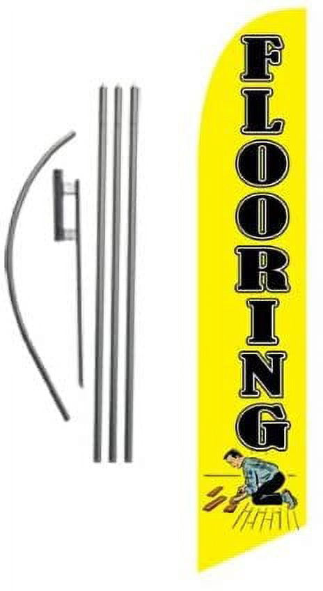Flooring Advertising Feather Banner Swooper Flag Sign with 15 Foot Flag ...