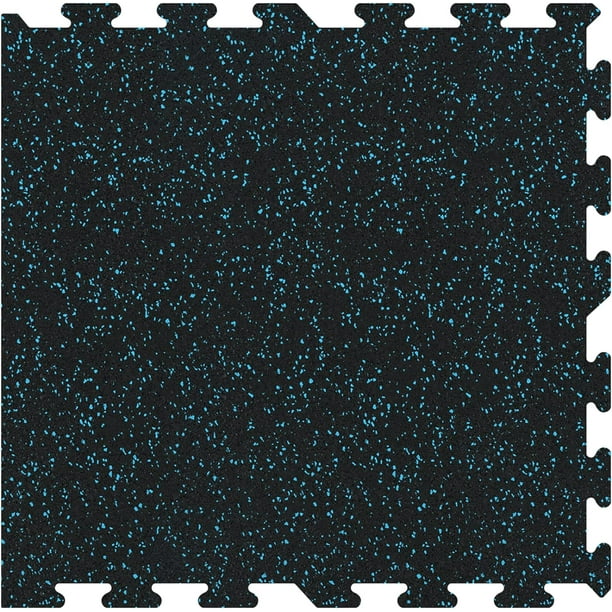FlooringInc 8mm Thick Strong Rubber Interlocking Blue Floor Border Tile ...