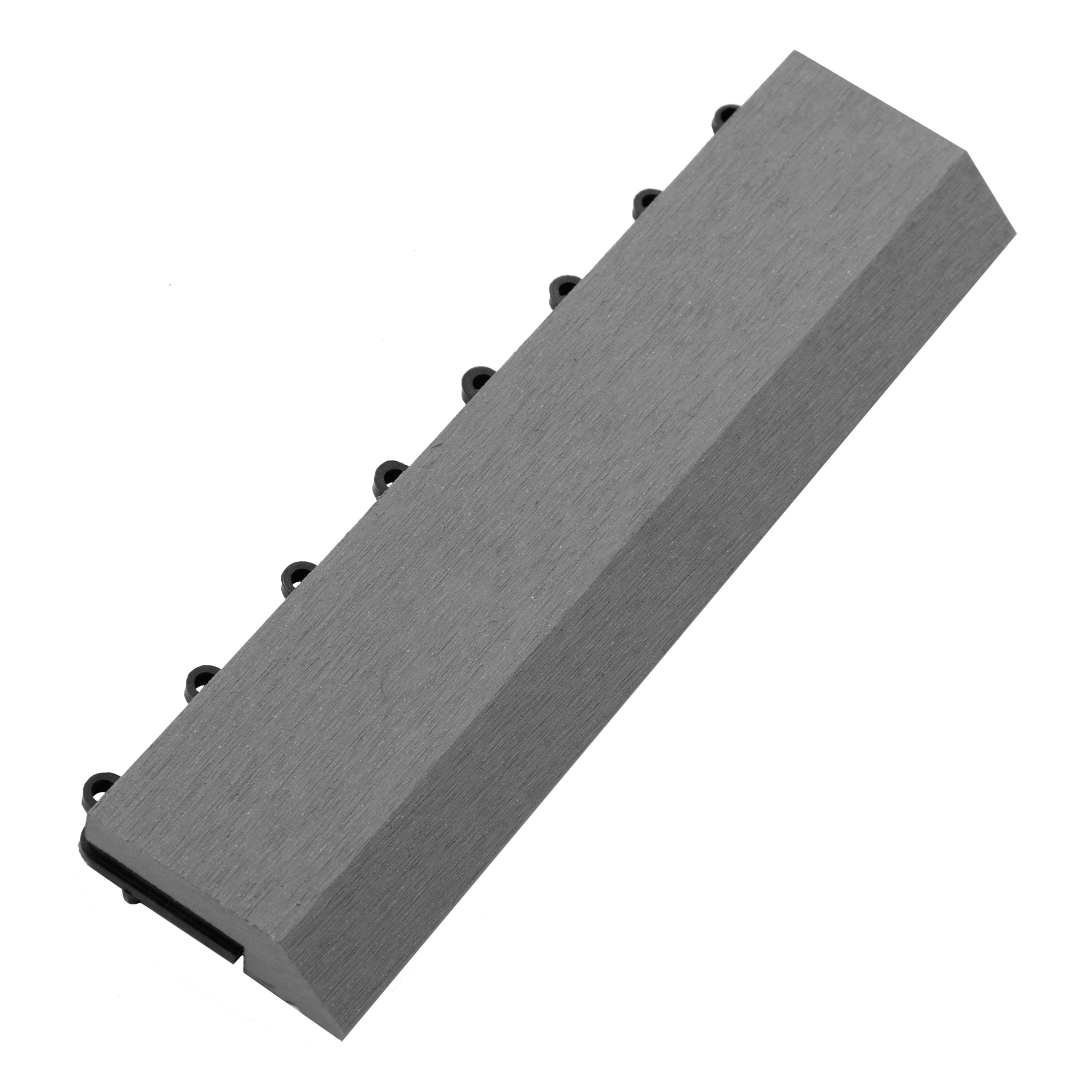 FlooringInc DYI Helios Outdoor Deck Tile Female Edge Piece,12"x3", Gray ...