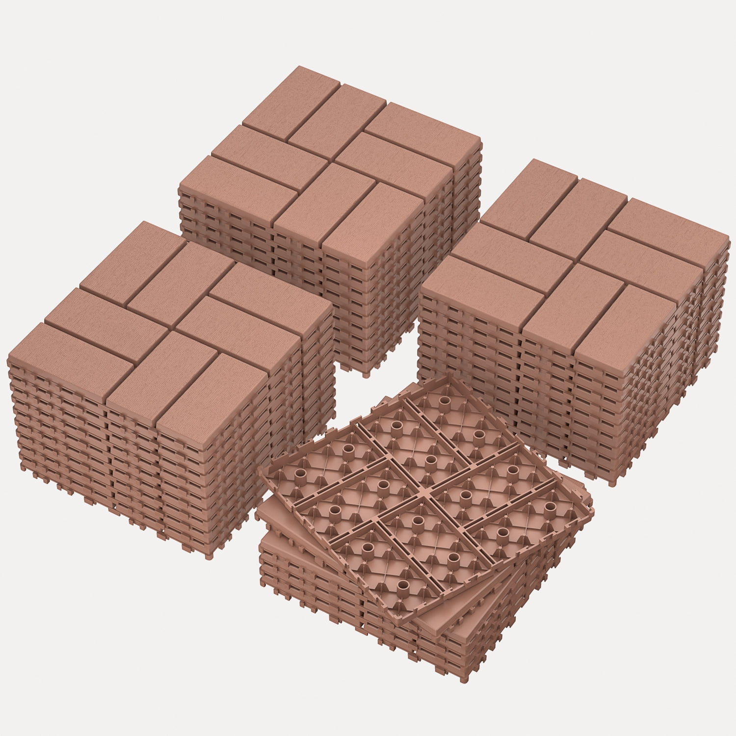Floorings,Plastic Interlocking Deck Tiles, 12"x12" Waterproof Patio ...