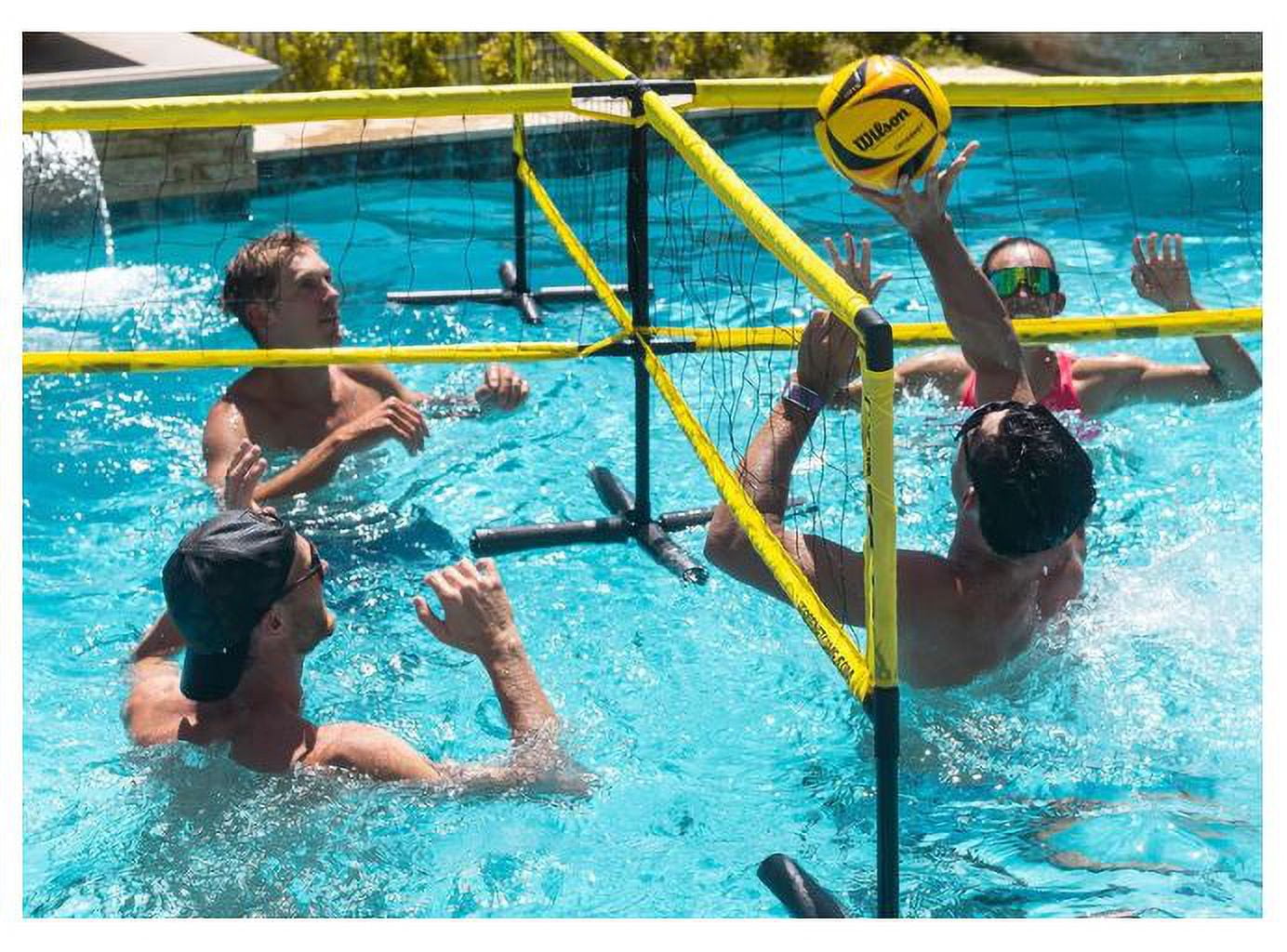 Crossnet 1461855 Four Way Volleyball Net Pool Game Set for Adults, Kids ...