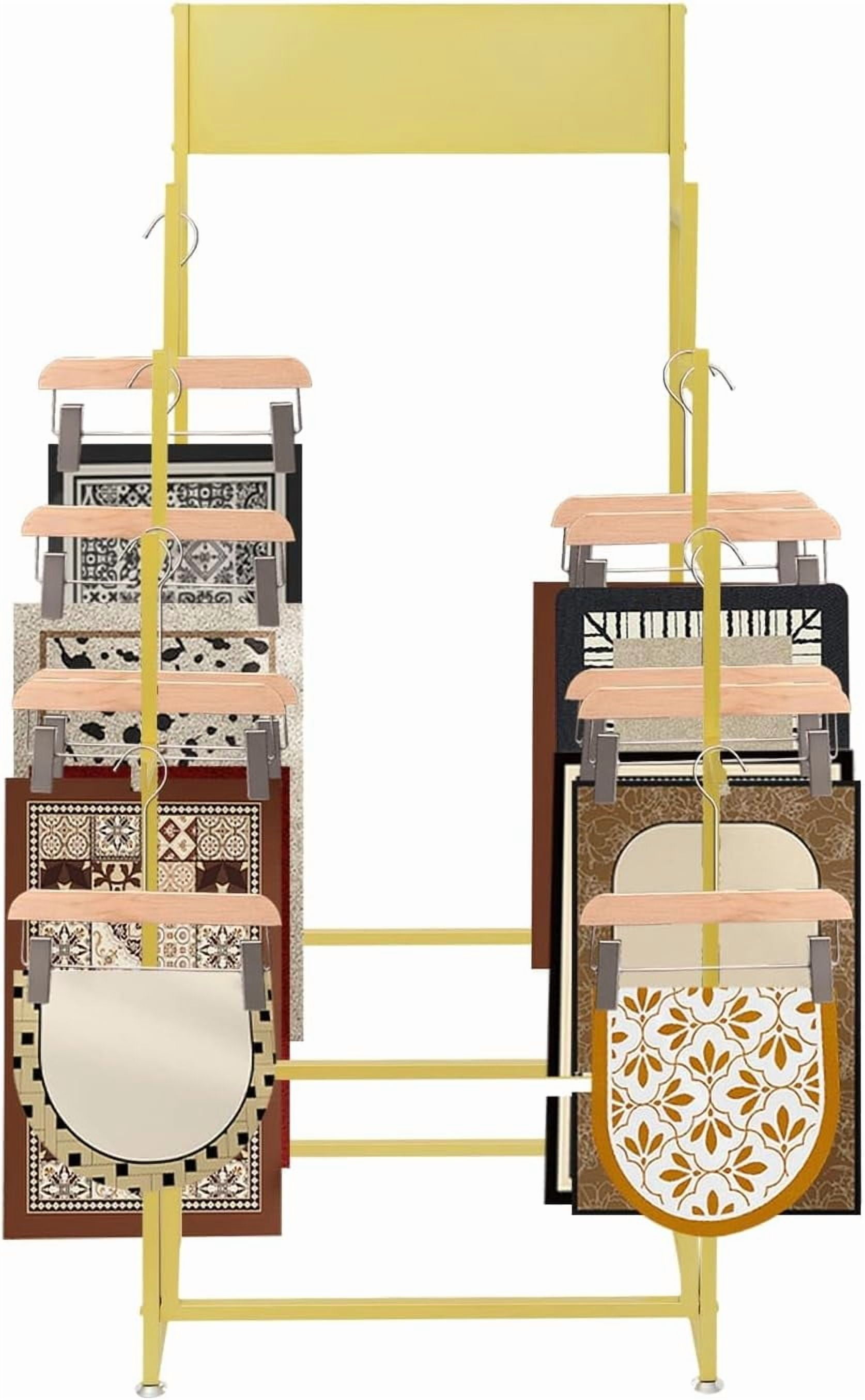 Floorstanding Carpets Display Rack, Vertical Rug Display Rack Gold ...