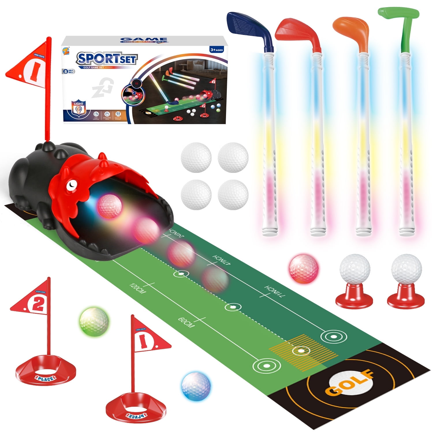 Flooyes Golf Club Toy Set, With Light Up Night Golf Balls, Indoor ...