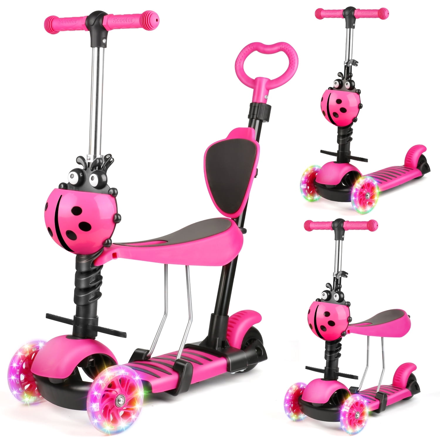 Flooyes Kids Scooter – 3 Wheel Kick Scooter for Toddler Kids 2-8– LED ...