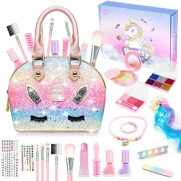 JoyStone 62Pcs Kids Washable Makeup Kit, Pretend Play Makeup Sets for ...