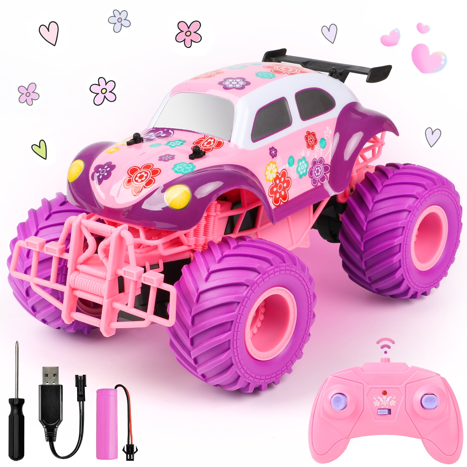 Flooyes Remote Control Car for Girls, 2.4Ghz All Terrain Girls Off-Road ...