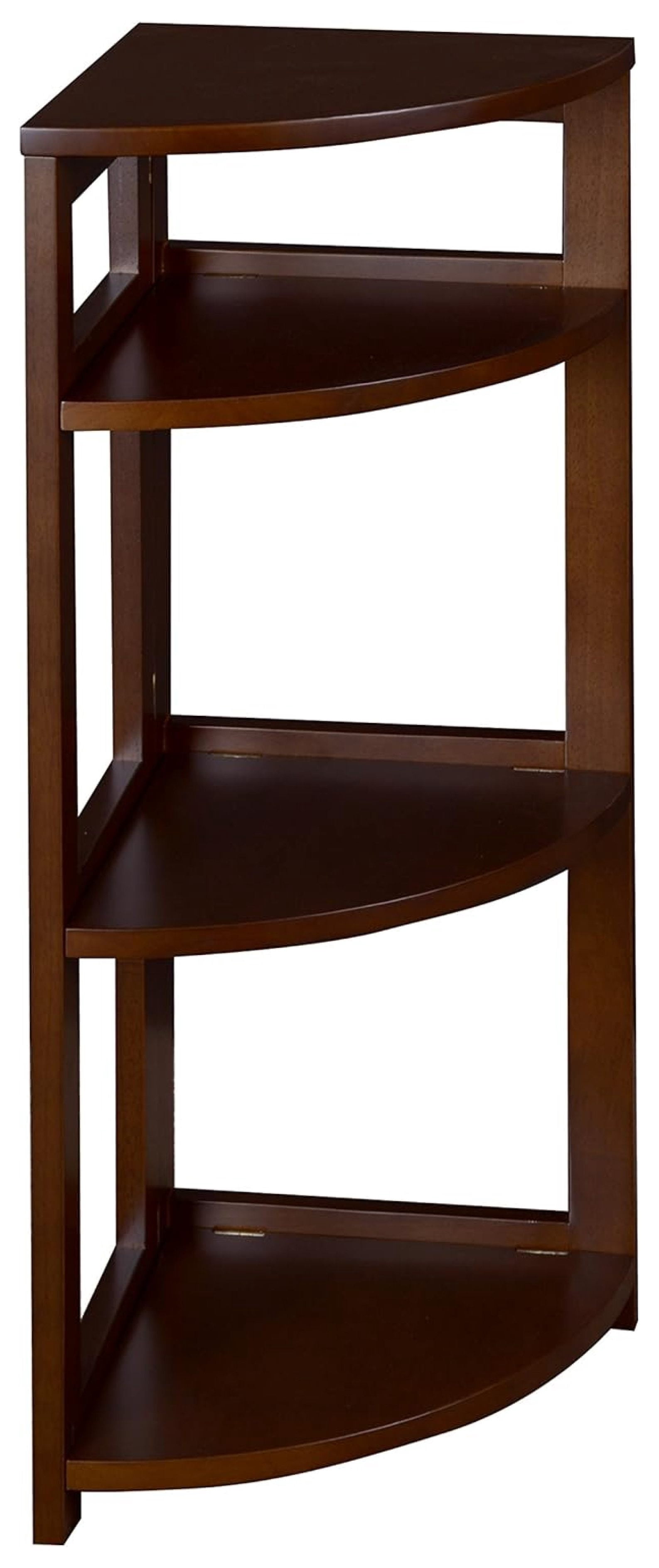 Flop 34-inch High Corner Folding Bookcase- Mocha Walnut - Walmart.com