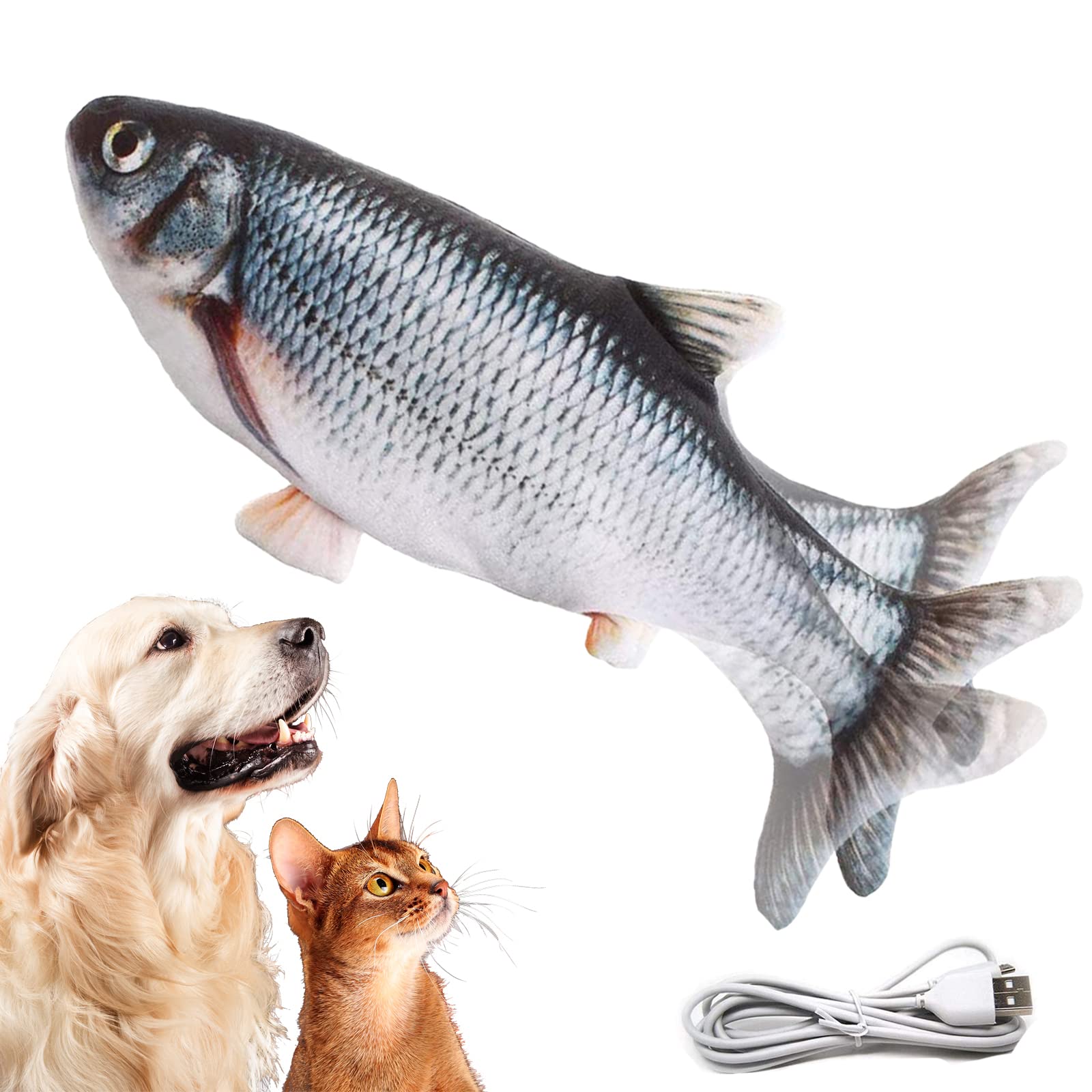 Flopping Fish Electric Dog Toy, Realistic Flopping Fish Dog Exercise ...