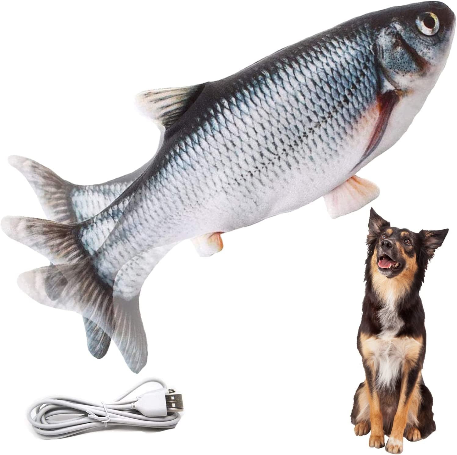 Flopping Fish Electric Moving Dog Fish Toy，Realistic Flopping Fish ...