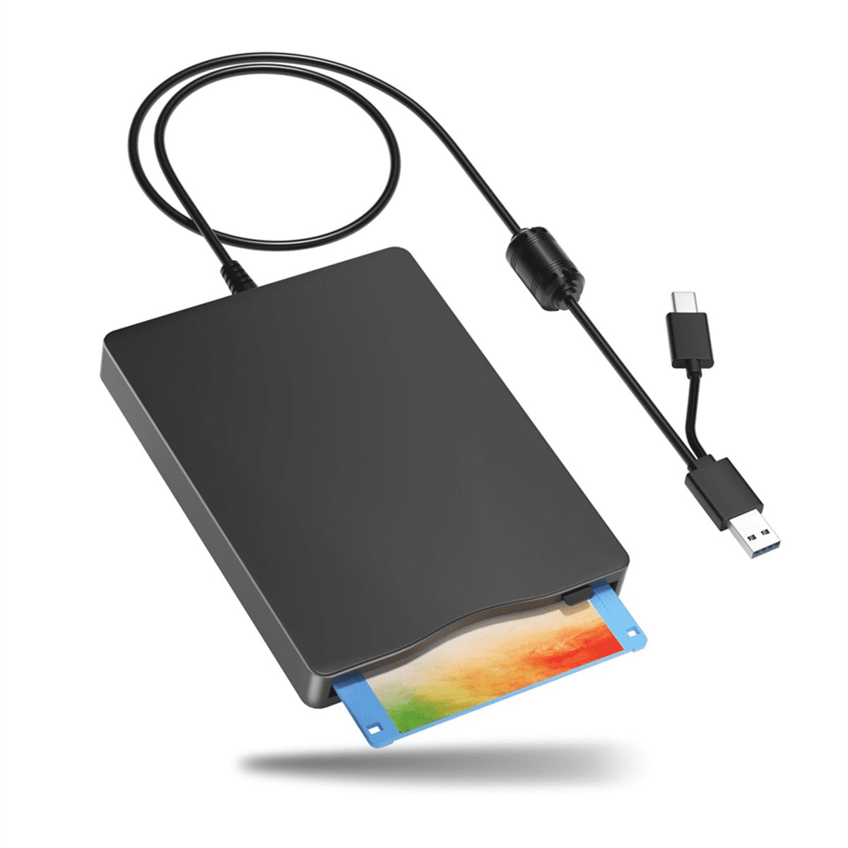 Floppy Disk Reader, 3.5 Inch External Drive with USB Type-C, Portable ...