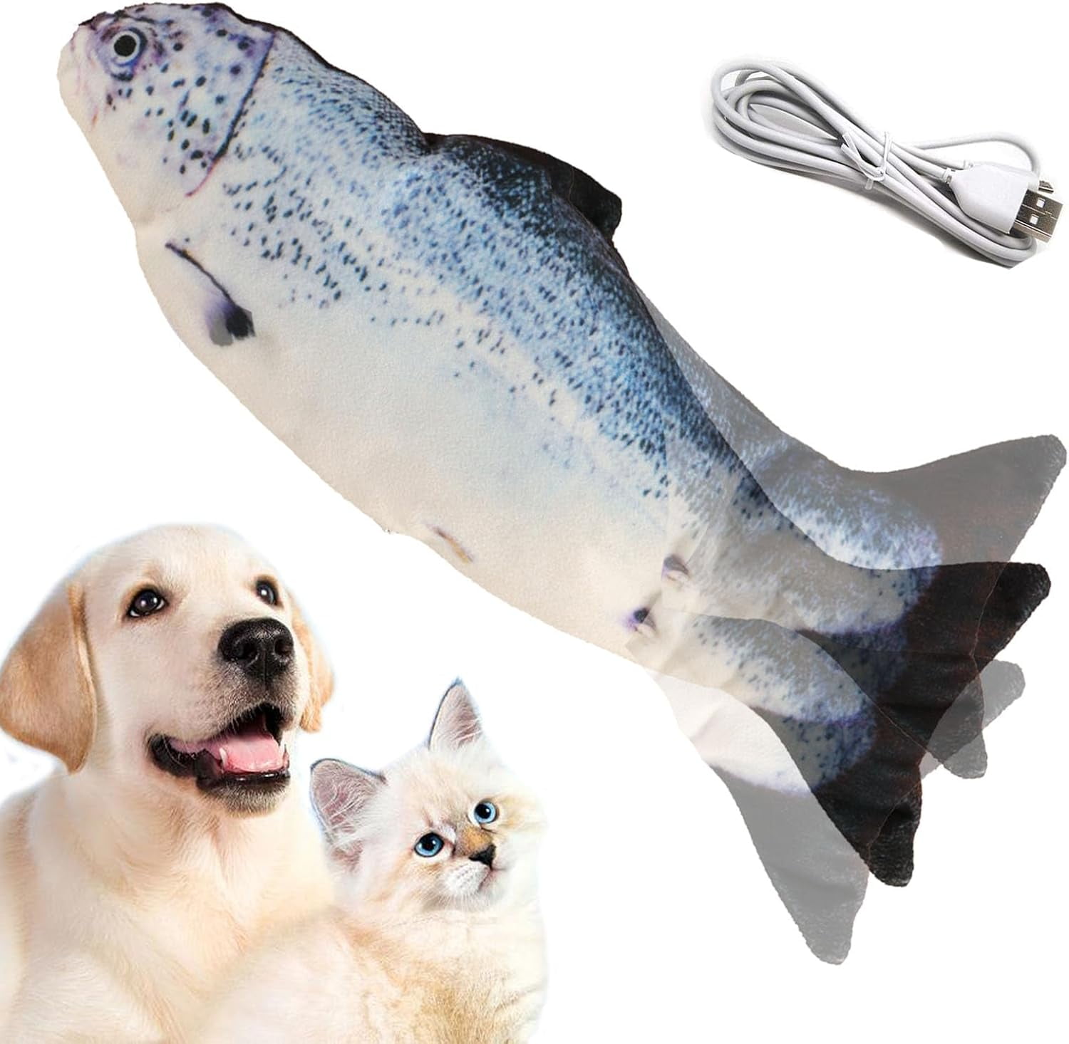 Floppy Fish Cat Toy, Realistic Flopping Fish Rocking Dog Toy, Electric ...