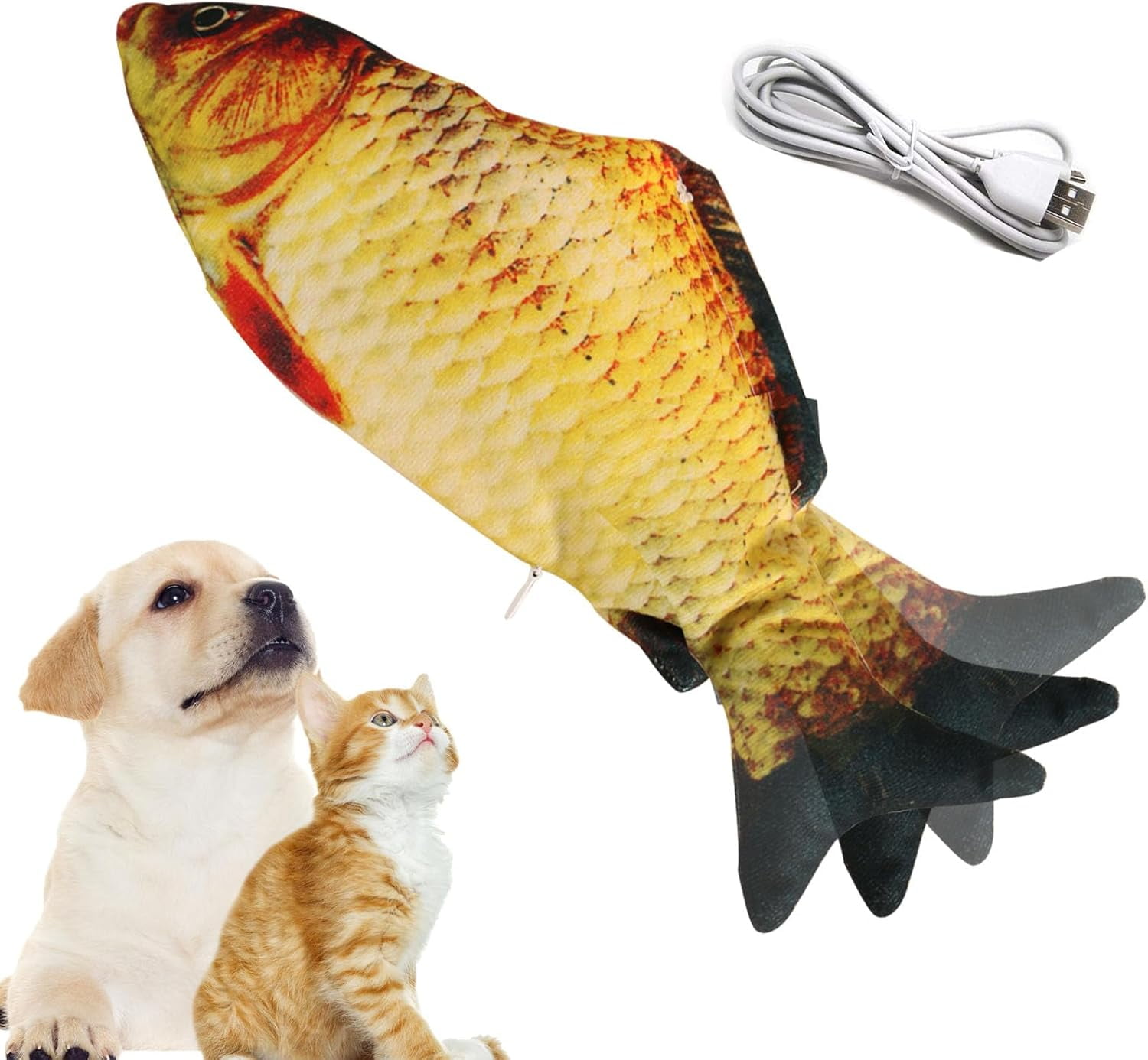 Floppy Fish Cat Toy, Realistic Flopping Fish Rocking Dog Toy, Electric Moving Fish with ...
