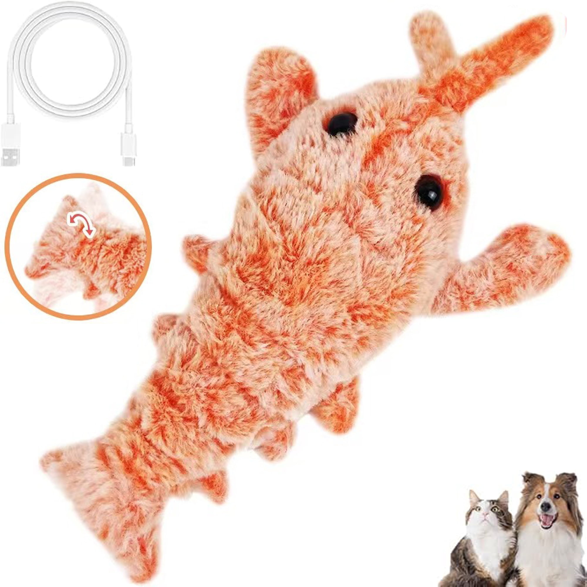 Floppy Lobster Interactive Dog Toy, 2025 New Plush Jumping Moving Dog ...