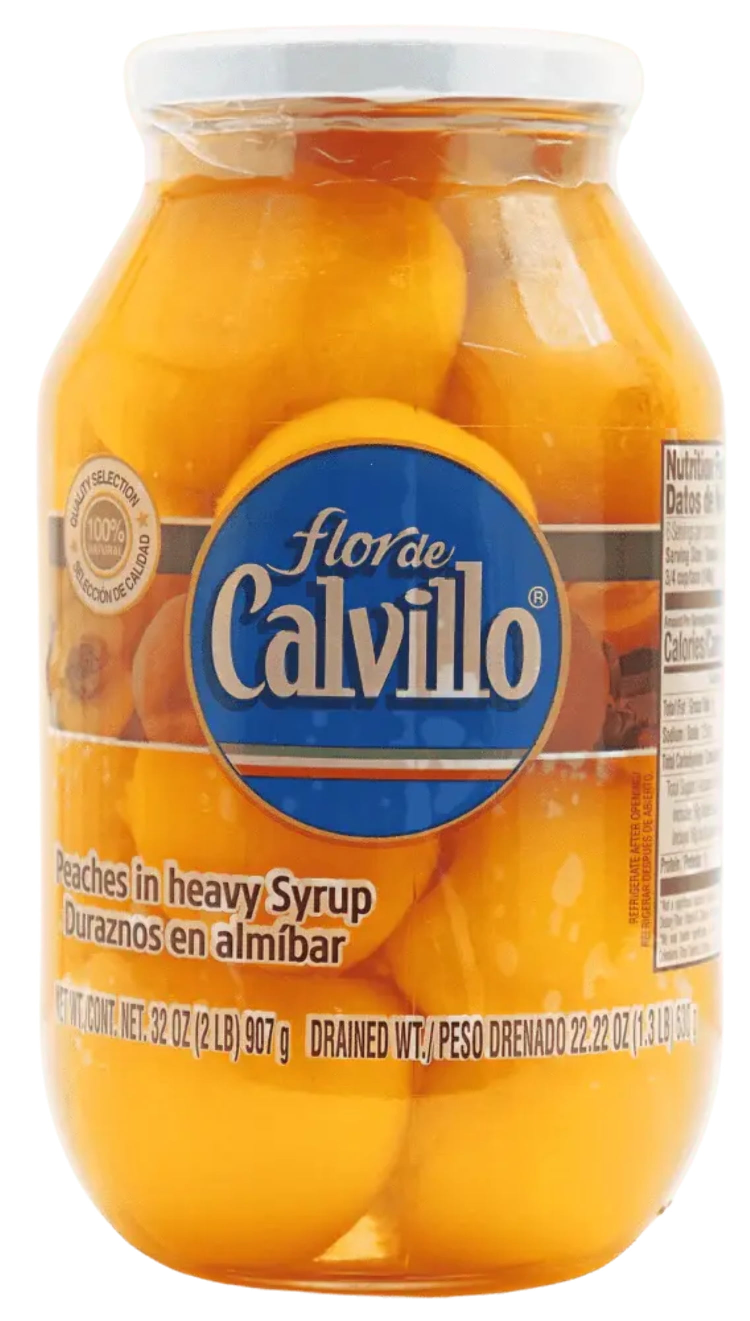 Flor de Calvillo Durazno en Almibar (Peaches in Heavy Syrup) 32 oz ...